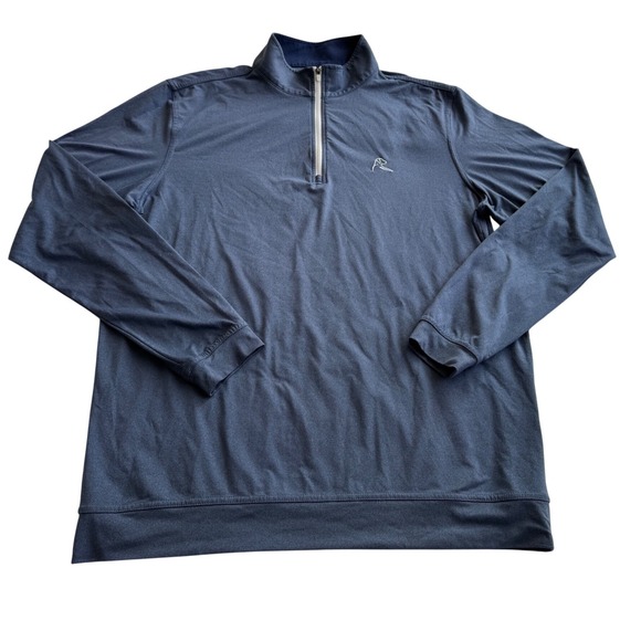 Rhoback | Shirts | Rhoback Mens Blue 4 Zip Long Sleeve Performance Polo ...